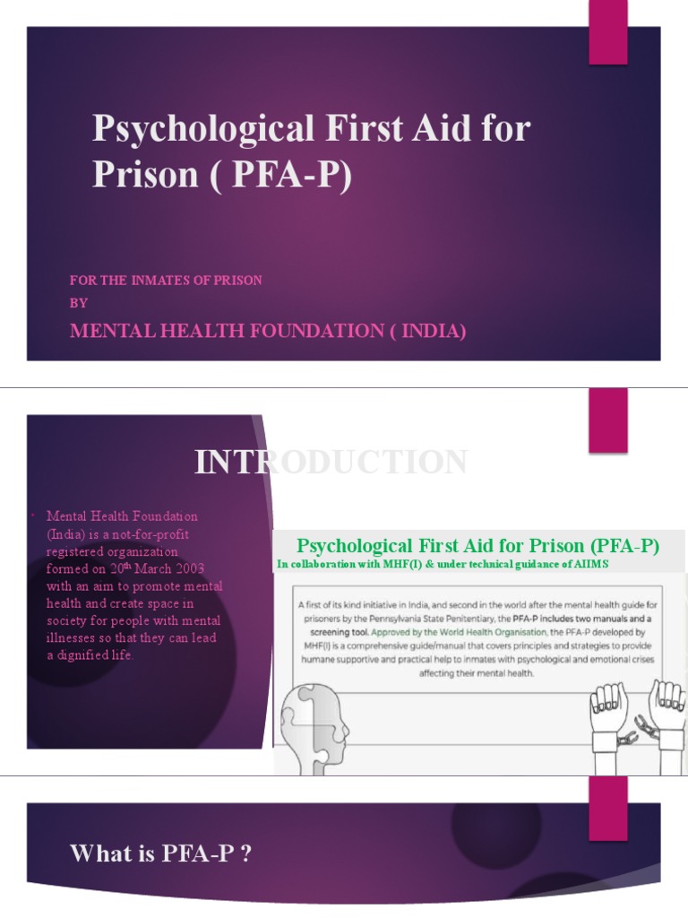Pfa-P Presentation 1 | Download Free PDF | Prison | Mental Health