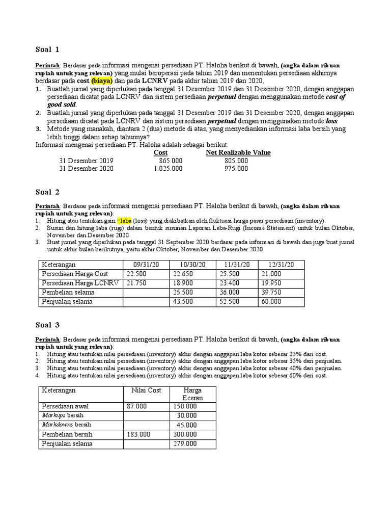 Tugas - Soal 6 AKM1 23 Maret 2023 | PDF