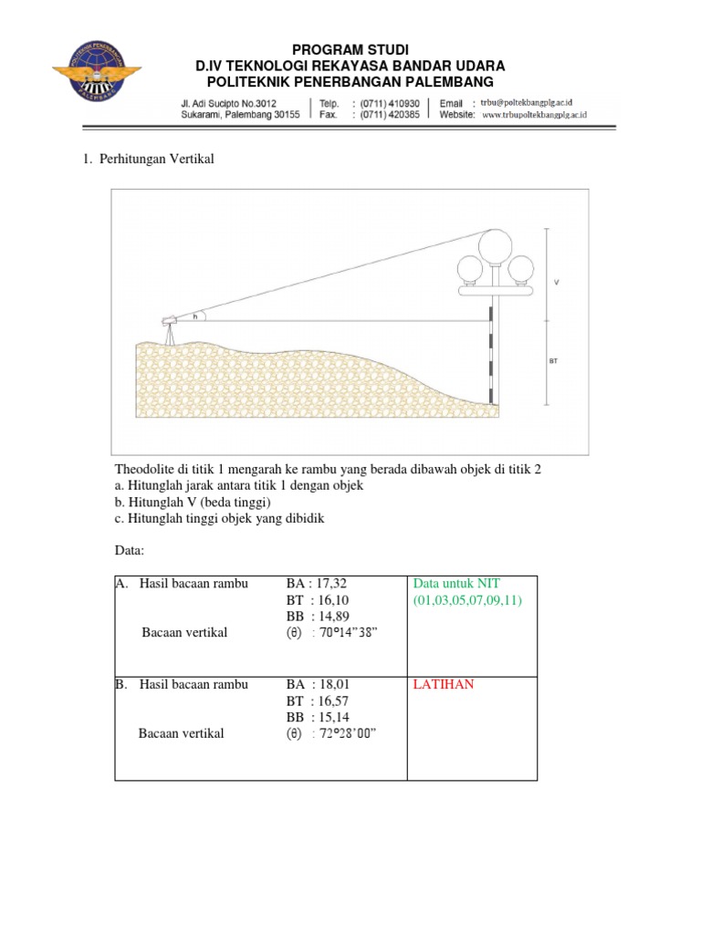 Soal Latihan TR02 Metode Tachymetri | PDF