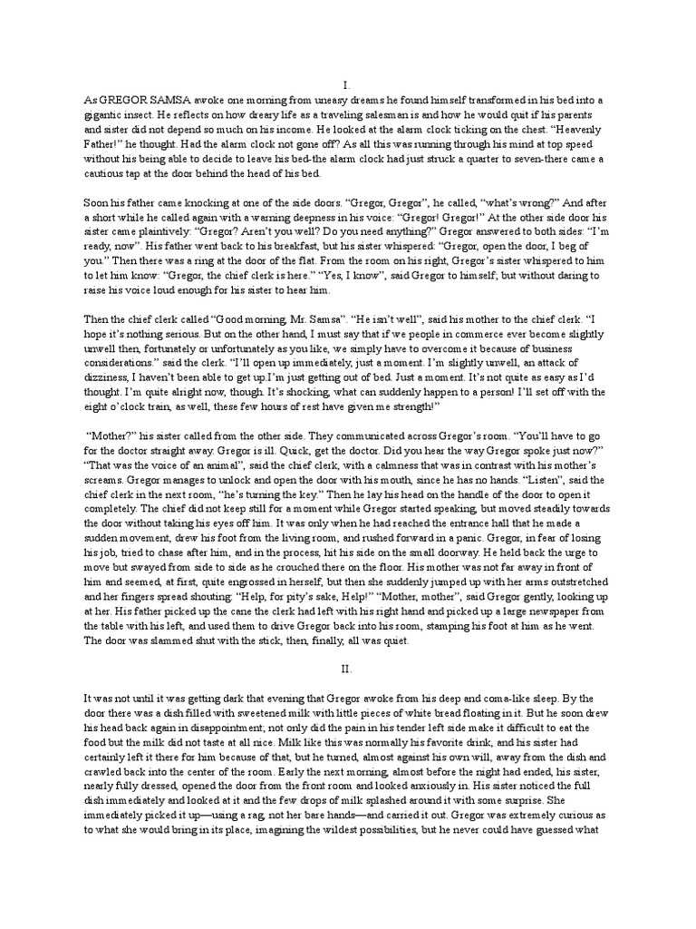 Kafka's Metamorphosis Unveiled | PDF