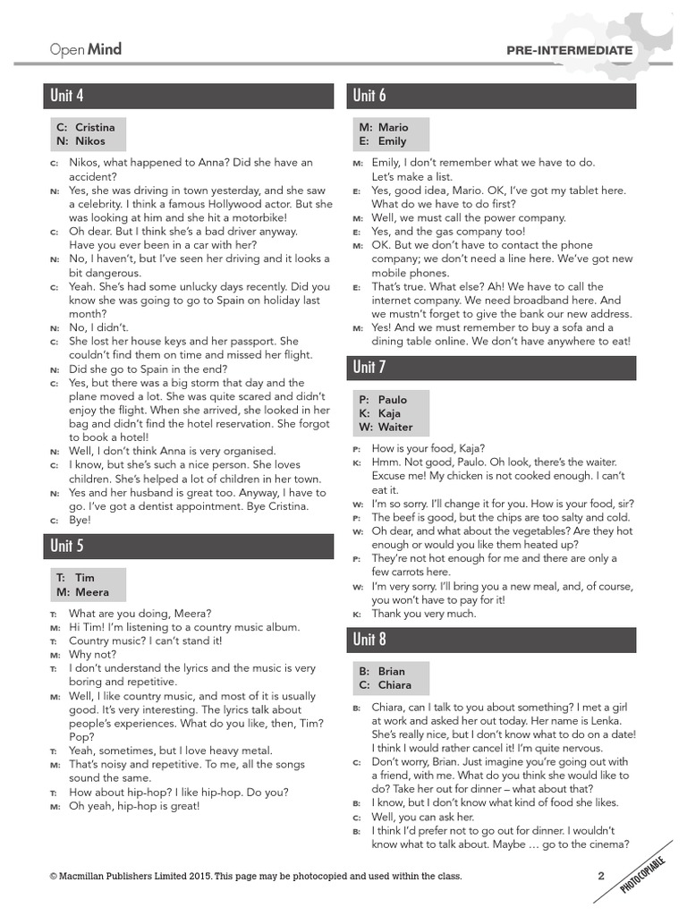 B1 Om Listening Test 7 Script | PDF