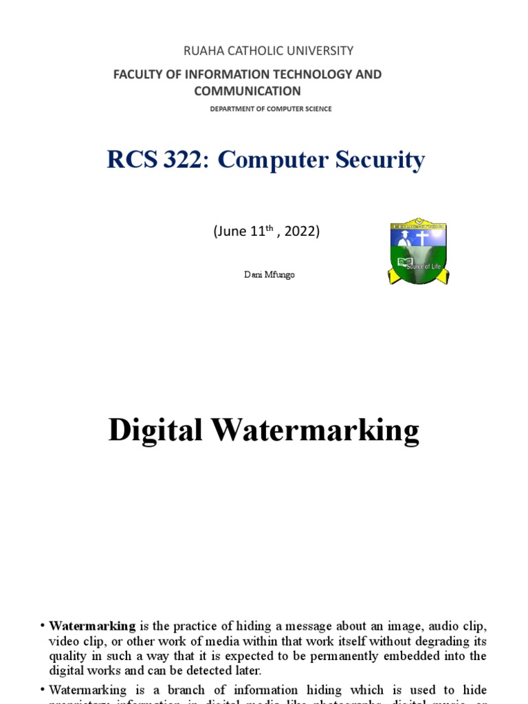 Digital Watermarking | PDF | Data Compression | Authentication