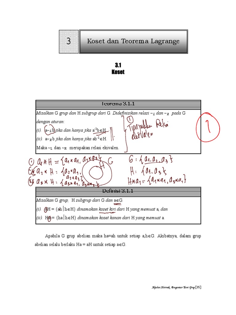 Teori Grup dan Koset | PDF | Metode & Bahan Ajar