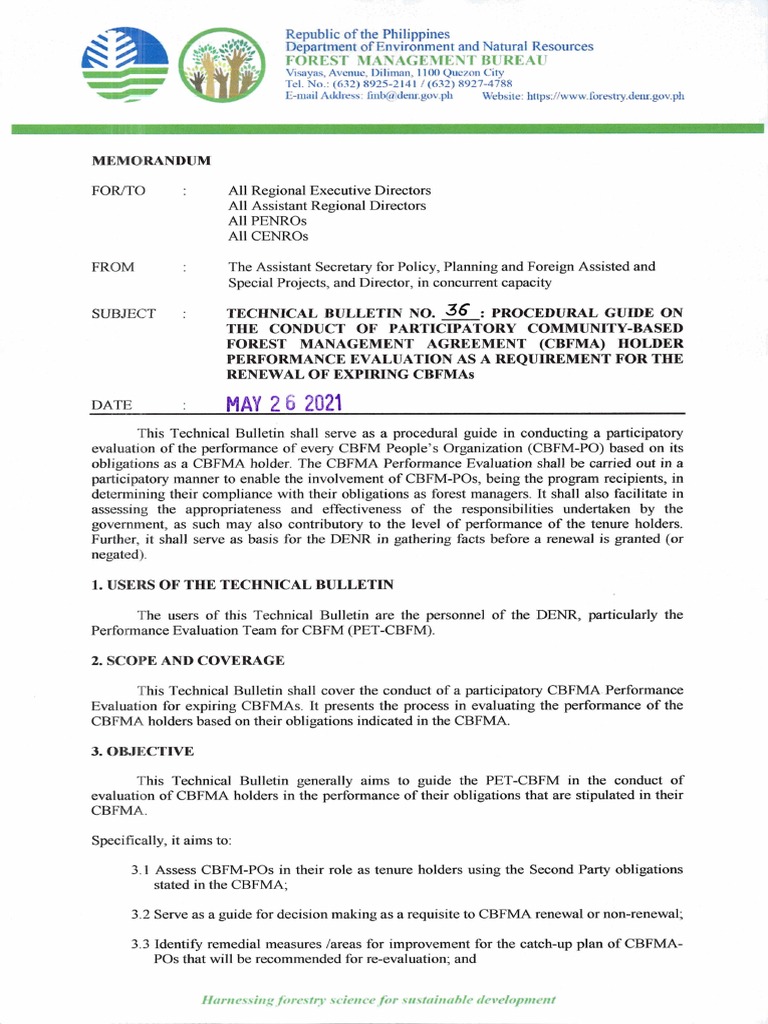 Memo - TB No. 36 - Procedural Guide On The Conduct of Participatory ...