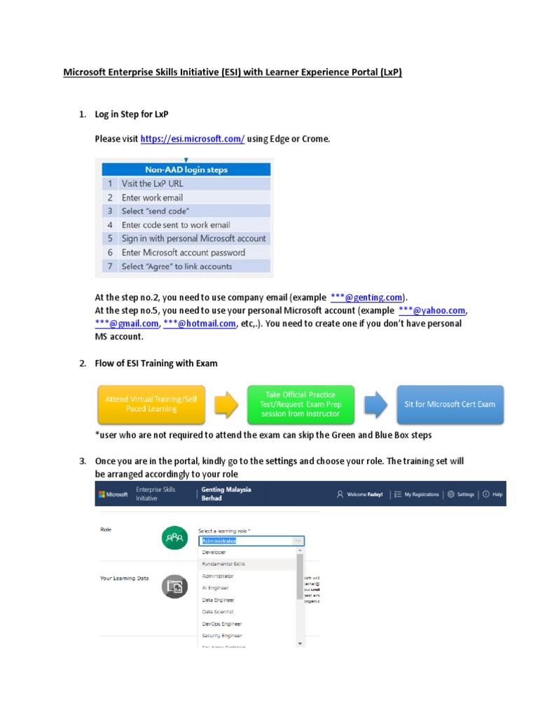 Microsoft Enterprise Skills Initiative Guideline v1 | PDF