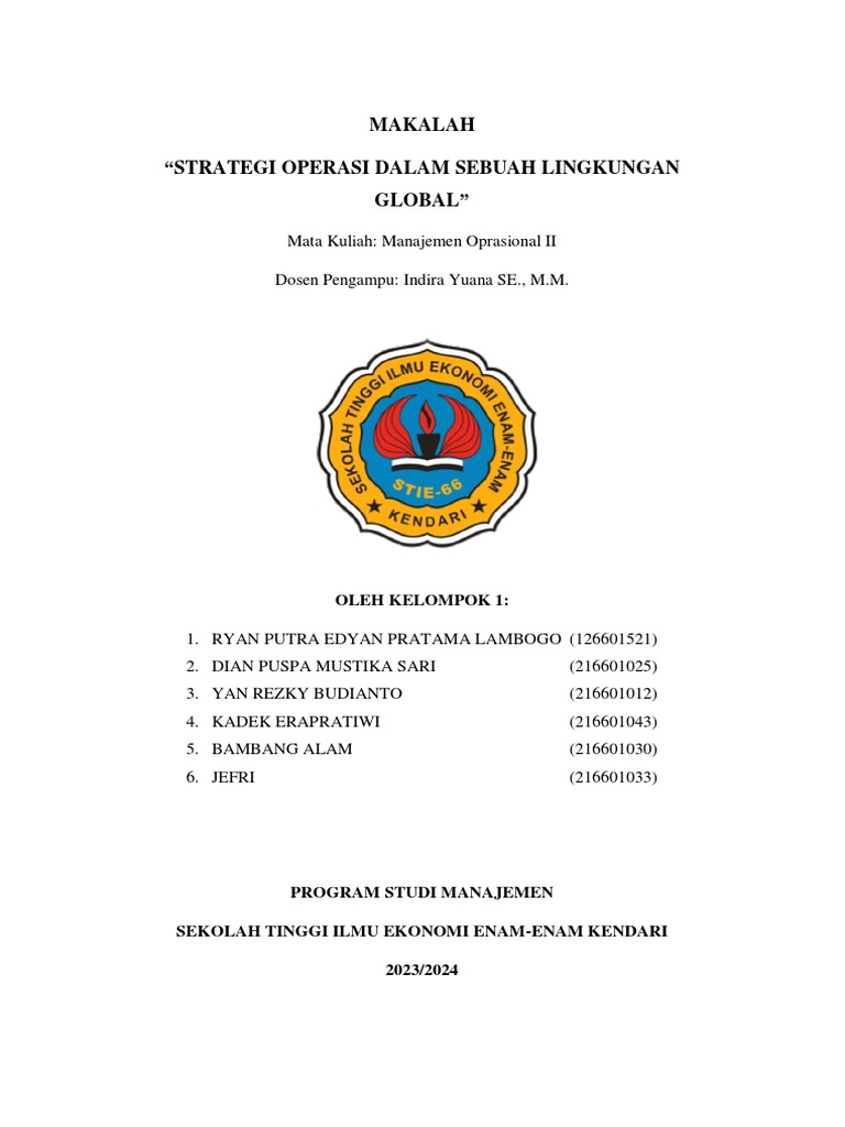 Makalah Kelompok 1 (M.O) | PDF