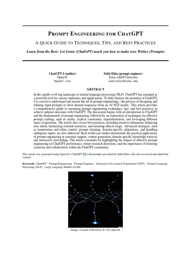 Prompt Engineering For ChatGPT A Quick Guide To Te | PDF | Solar System ...