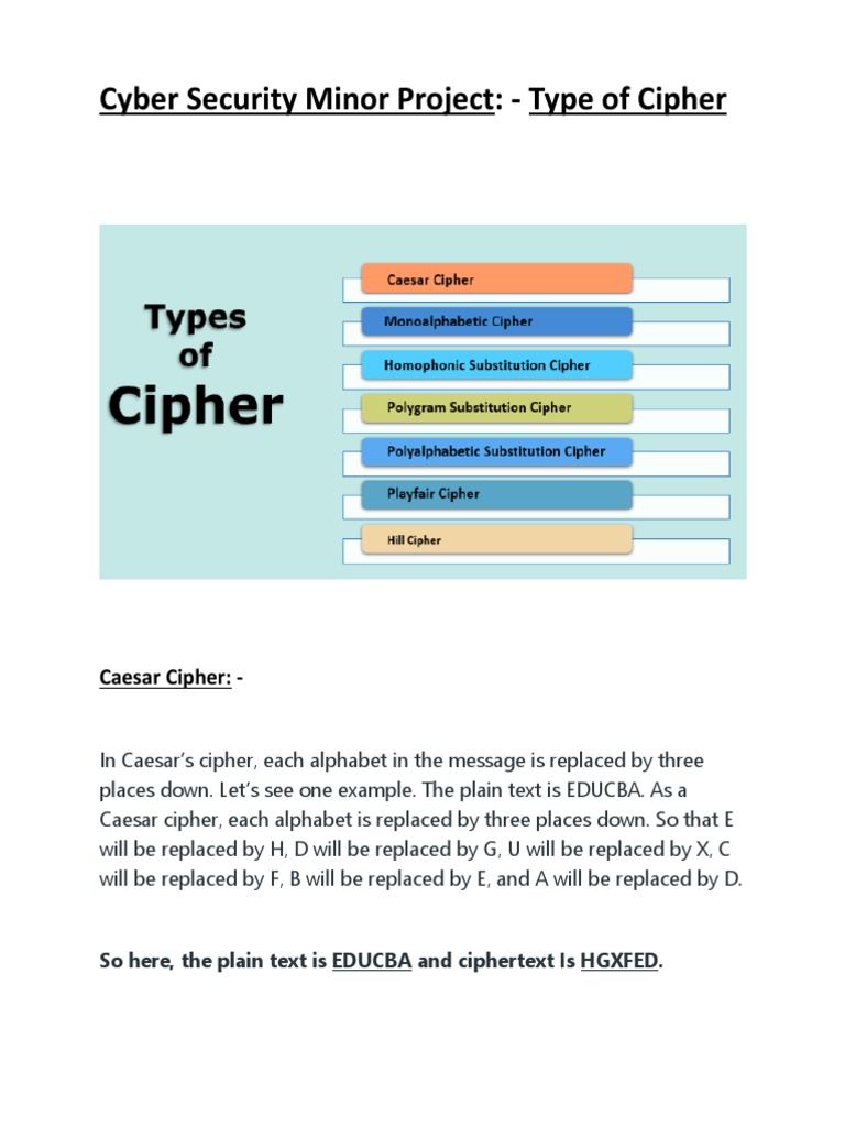 Types of Ciphers in Cyber Security | PDF