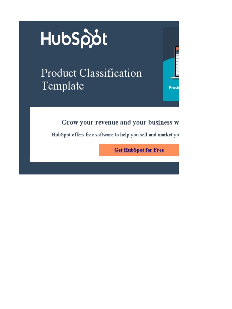 Product Classification Template | PDF