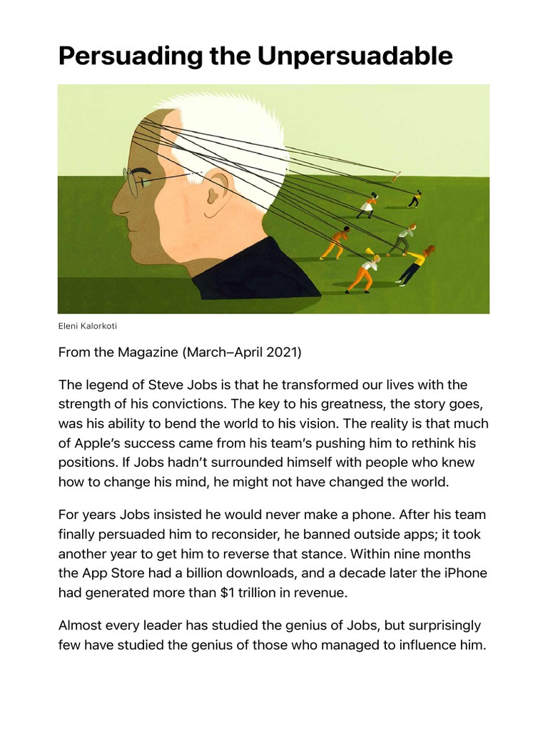 Persuading the Unpersuadable | PDF | Steve Jobs | Apple Inc.