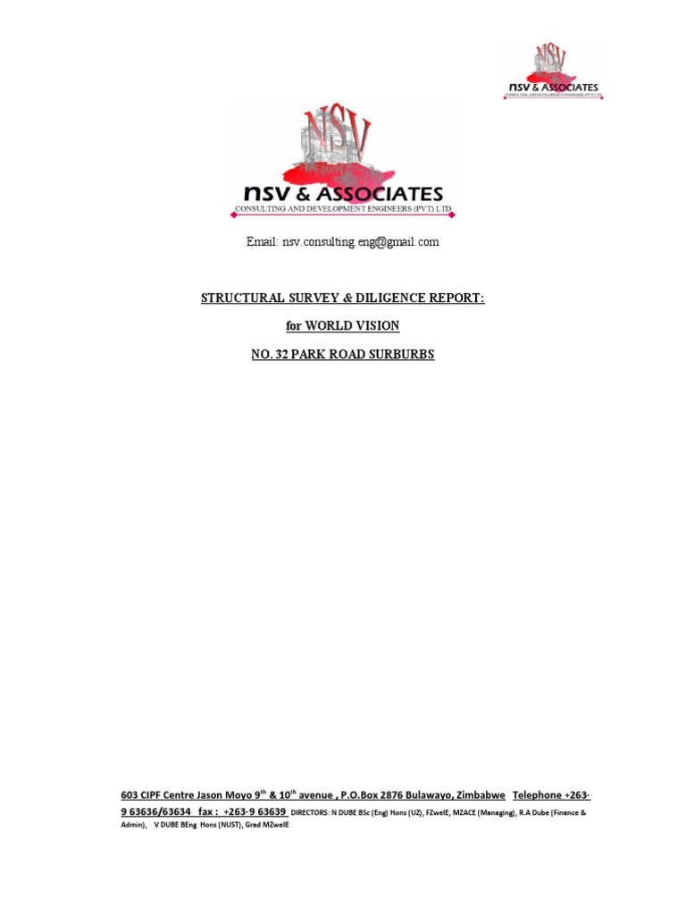 Structural Survey Report for World Vision | PDF | Civil Engineering ...