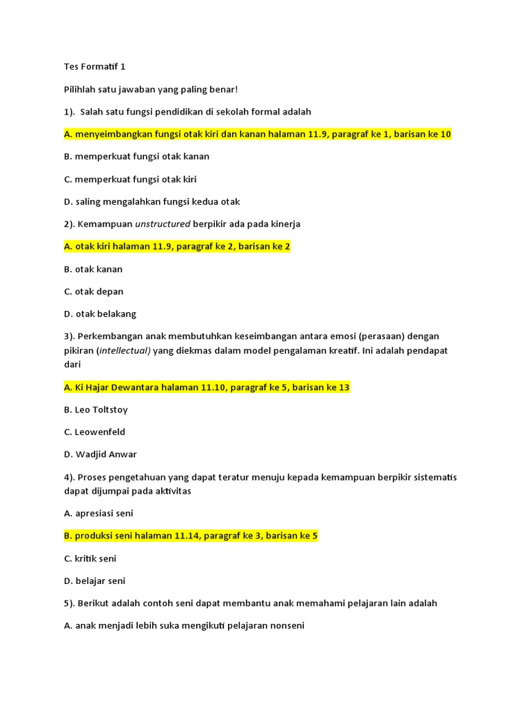 Bank Soal P.seni | PDF