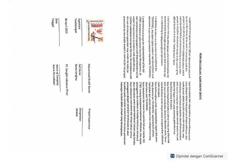 NDA Muhammad Shuhfi Damis | PDF