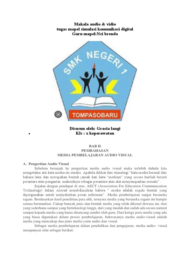 Media Pembelajaran Audio Visual Efektif | PDF | Karier & Perkembangan