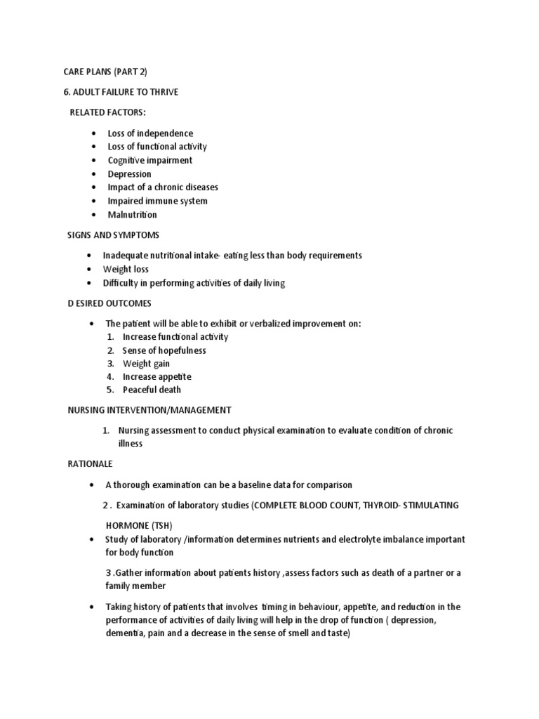 CARE PLANS Part 2 | Download Free PDF | Dehydration | Medicine