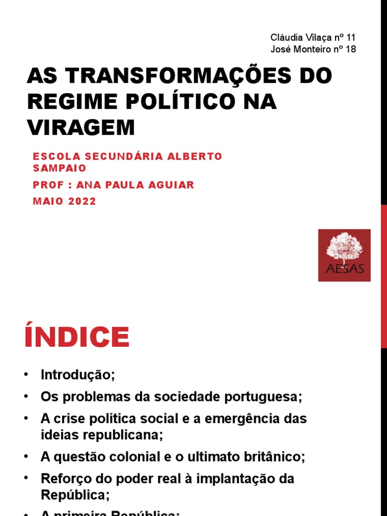 Transformações do Regime Político em Portugal | PDF | República