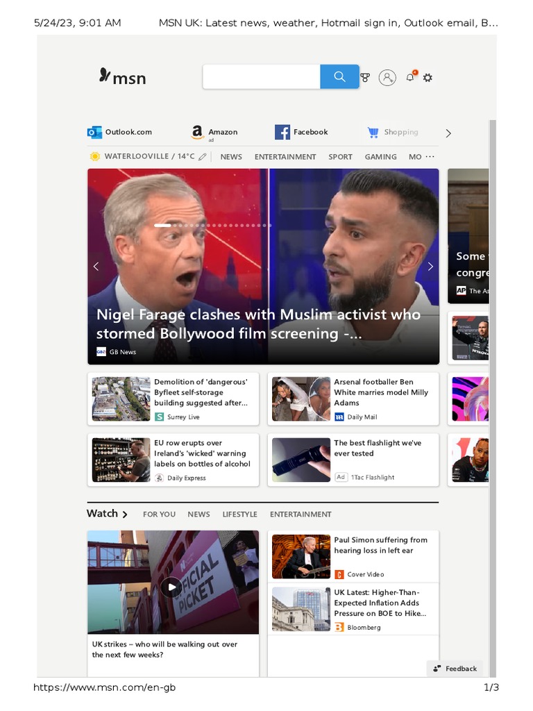 MSN UK - Latest News, Weather, Hotmail Sign In, Outlook Email, Bing ...