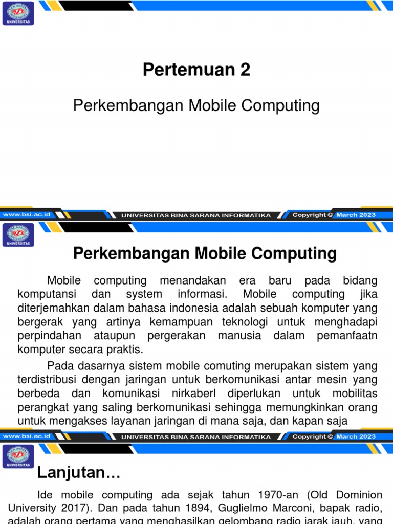 Pertemuan 2: Perkembangan Mobile Computing | PDF