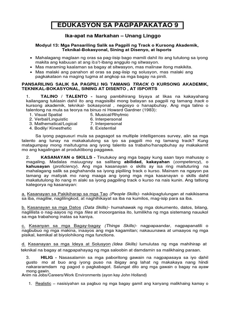 Fixed Lecture Mod.13!14!4th Quarter | PDF