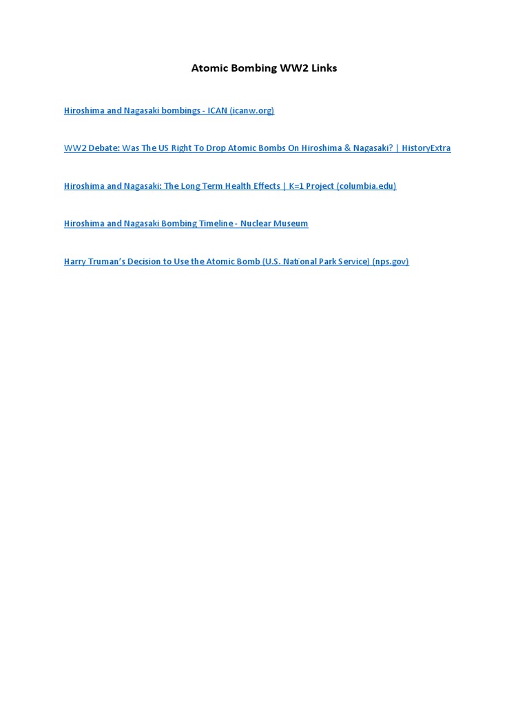 WW2 Atomic Bombs | PDF | Social Science | Young Adult