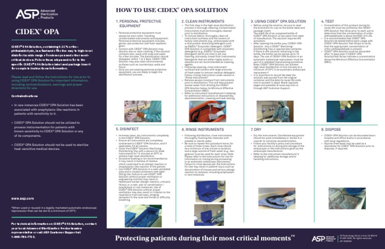 CIDEX OPA Wall Chart AP-2000361 | PDF | Disinfectant | Materials