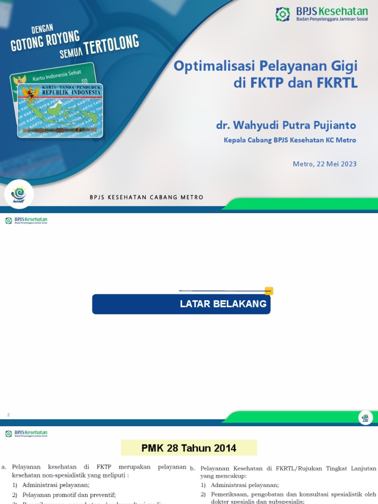 Optimalisasi Pelayanan Gigi Di FKTP Dan FKRTL | PDF