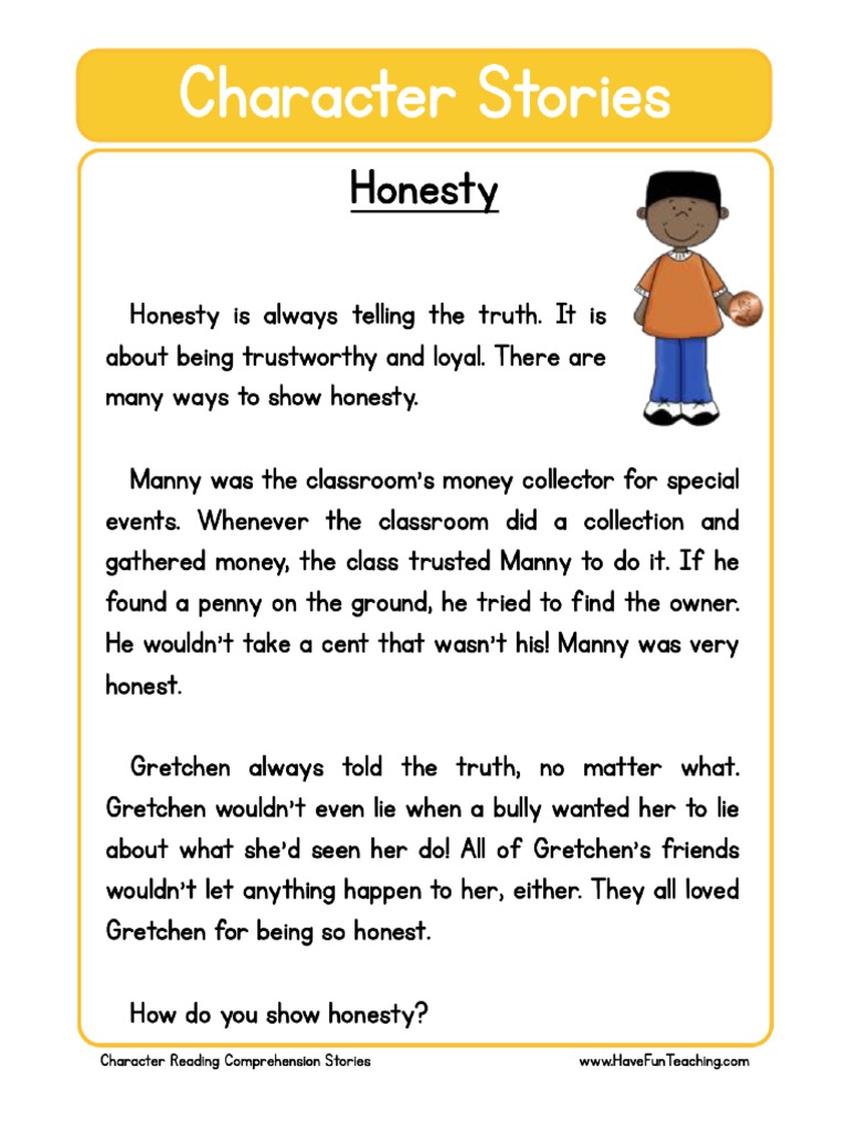 Honesty Character Story | PDF