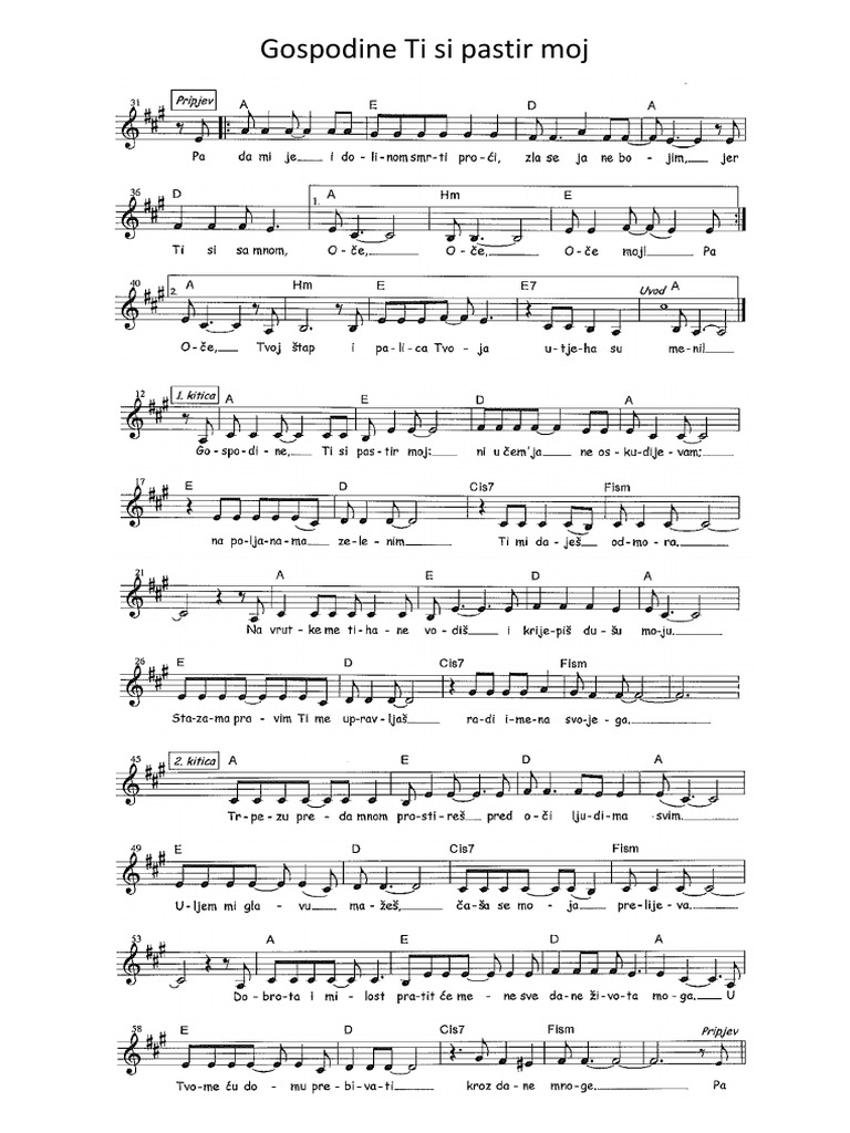 Gospodine Ti Si Pastir Moj | PDF