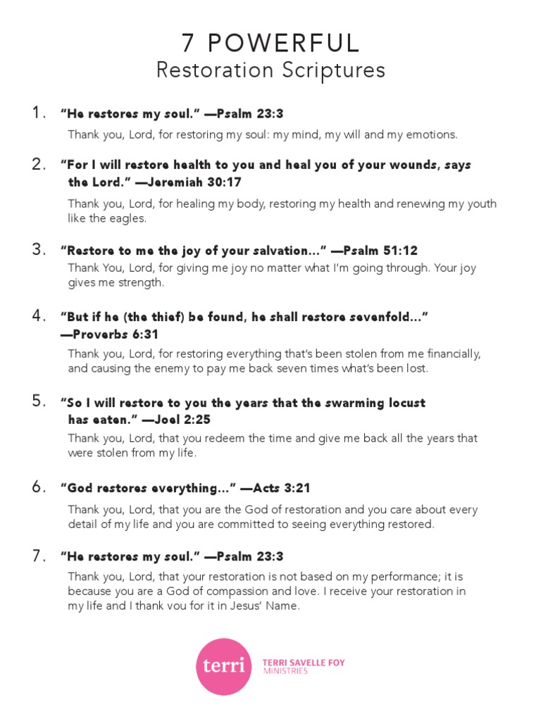 7 Keys to Biblical Restoration | PDF | Religion & Spirituality