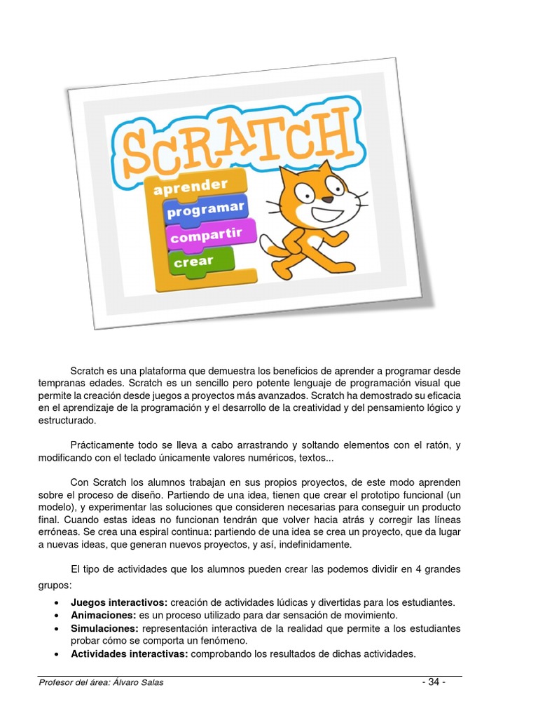 Actividades SCRATCH | PDF | Scratch (lenguaje de programación) | Archivo de computadora