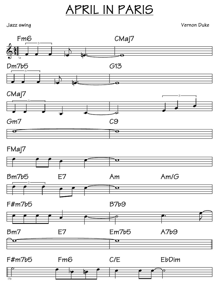 April in Paris Lead Sheet | PDF