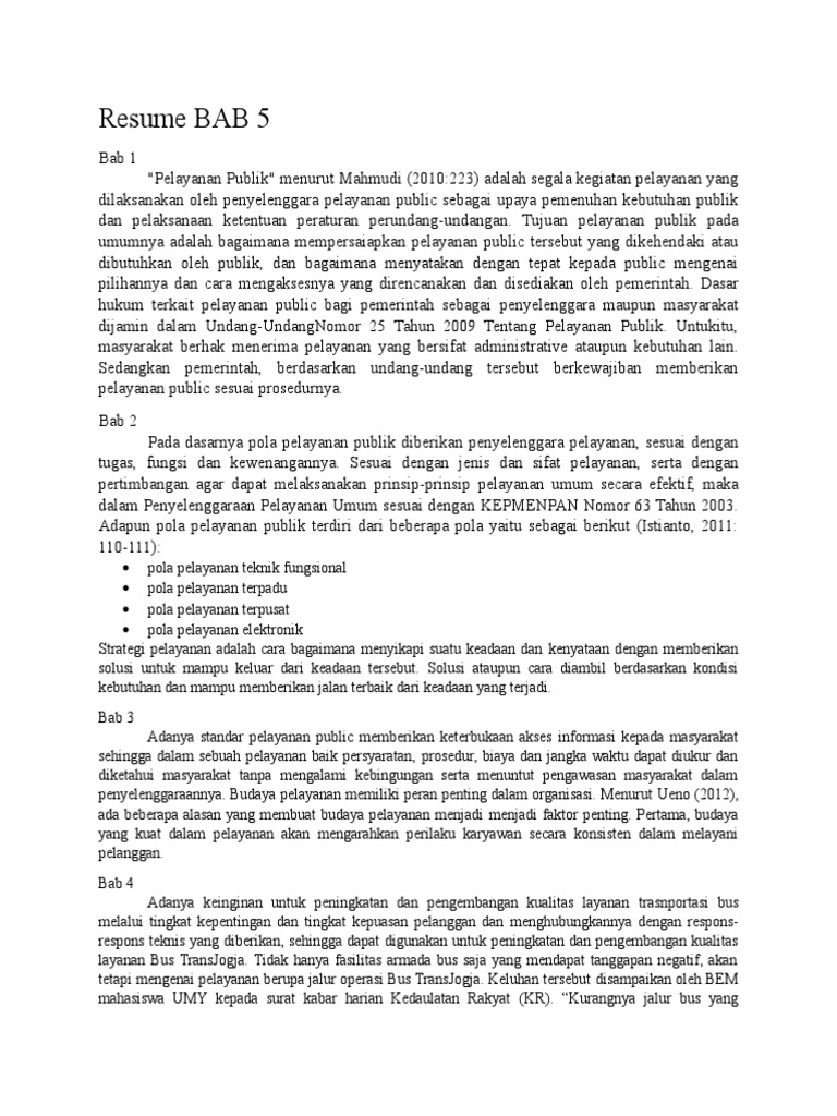 Resume BAB 5 | PDF
