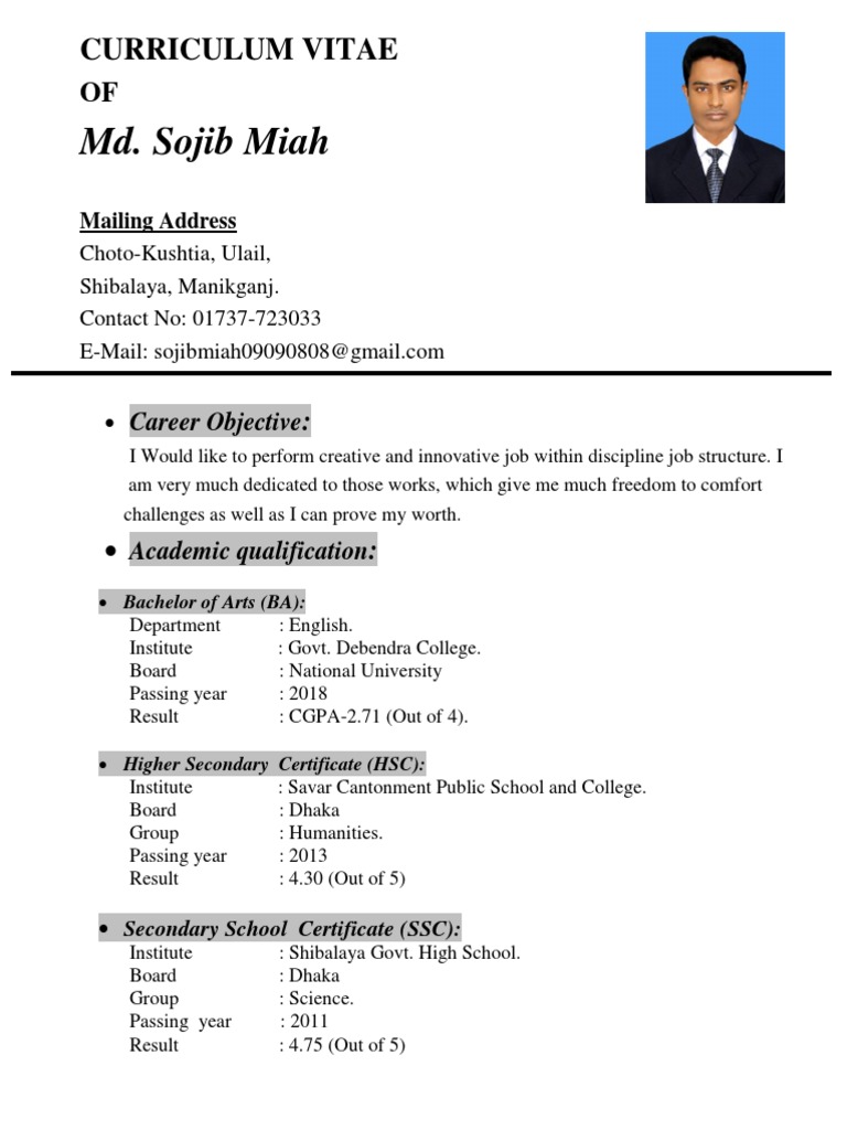 Sojib Via CV Black Final | PDF