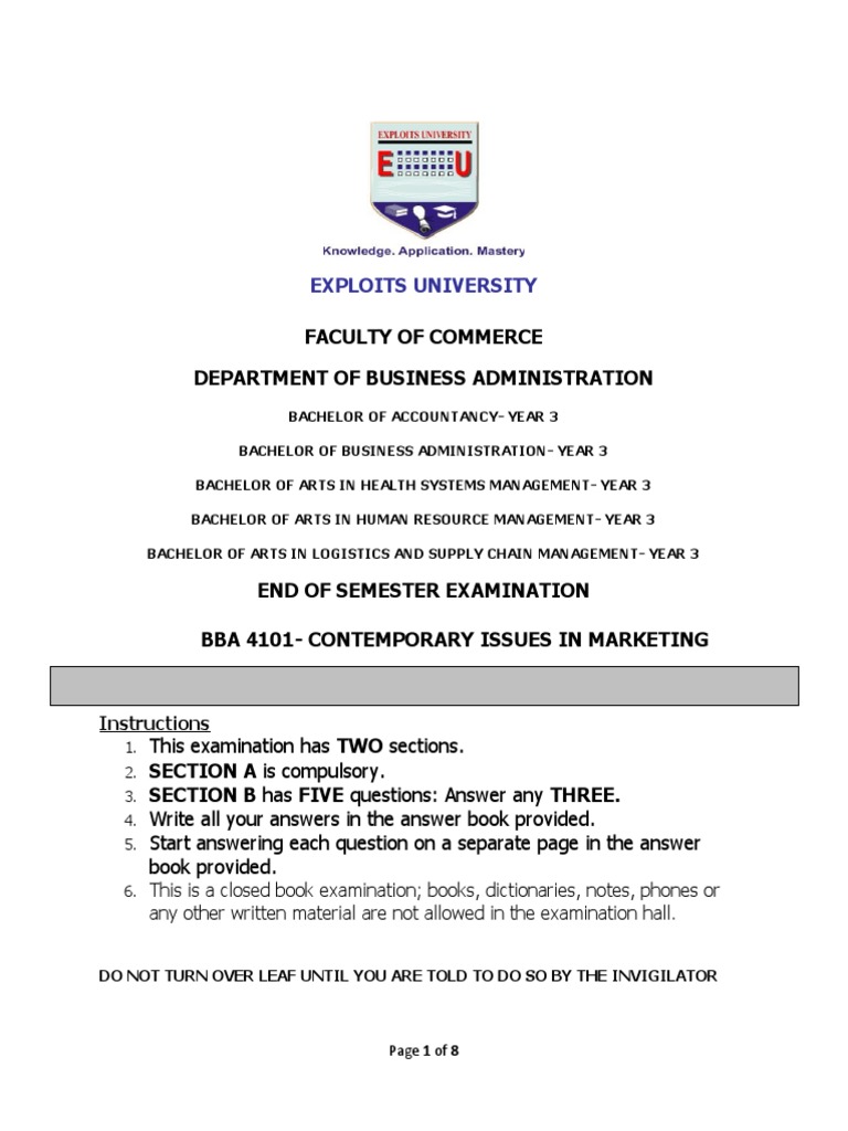 Mukiwa Contemporary Issue in Marketing Model Answers | PDF | Marketing ...