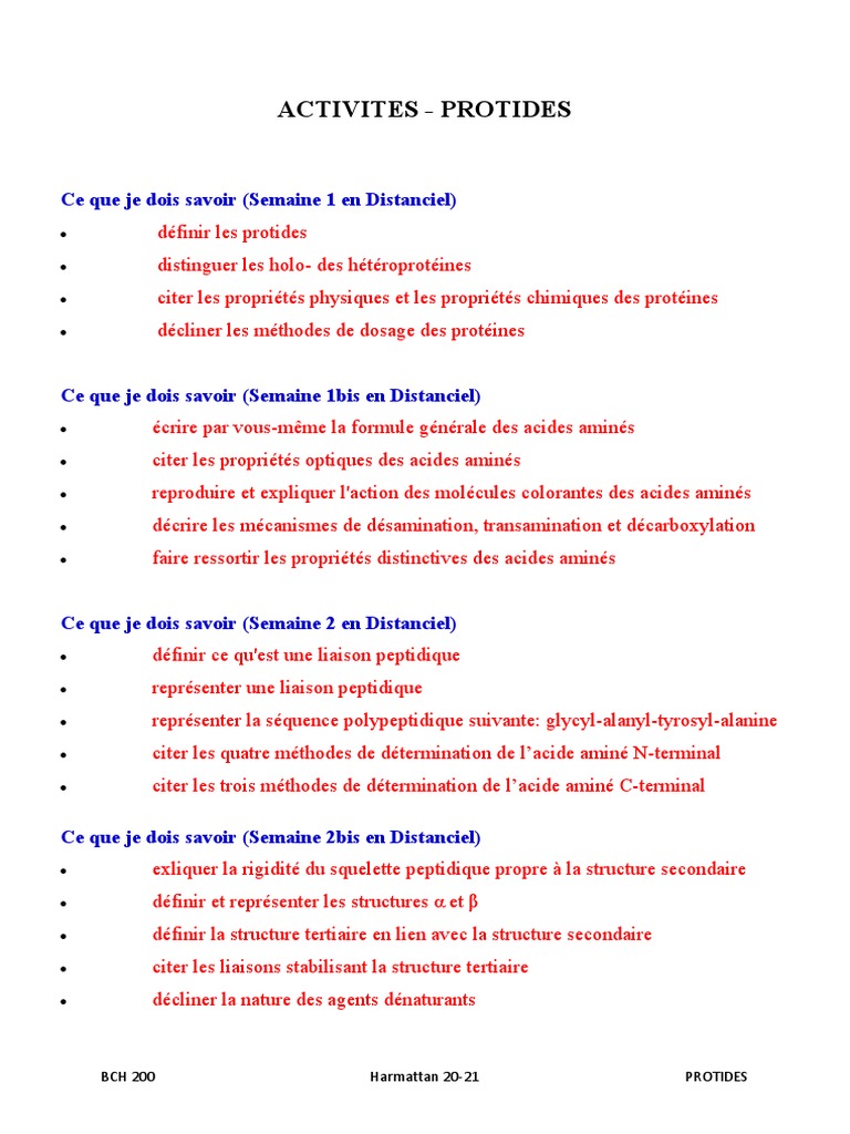 Comprendre les Protides en Biochimie | PDF | Sciences et mathématiques
