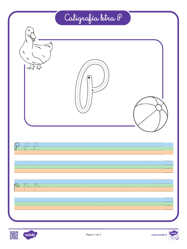 CL L 1656359344 Caligrafia Letra P - Ver - 1 | PDF