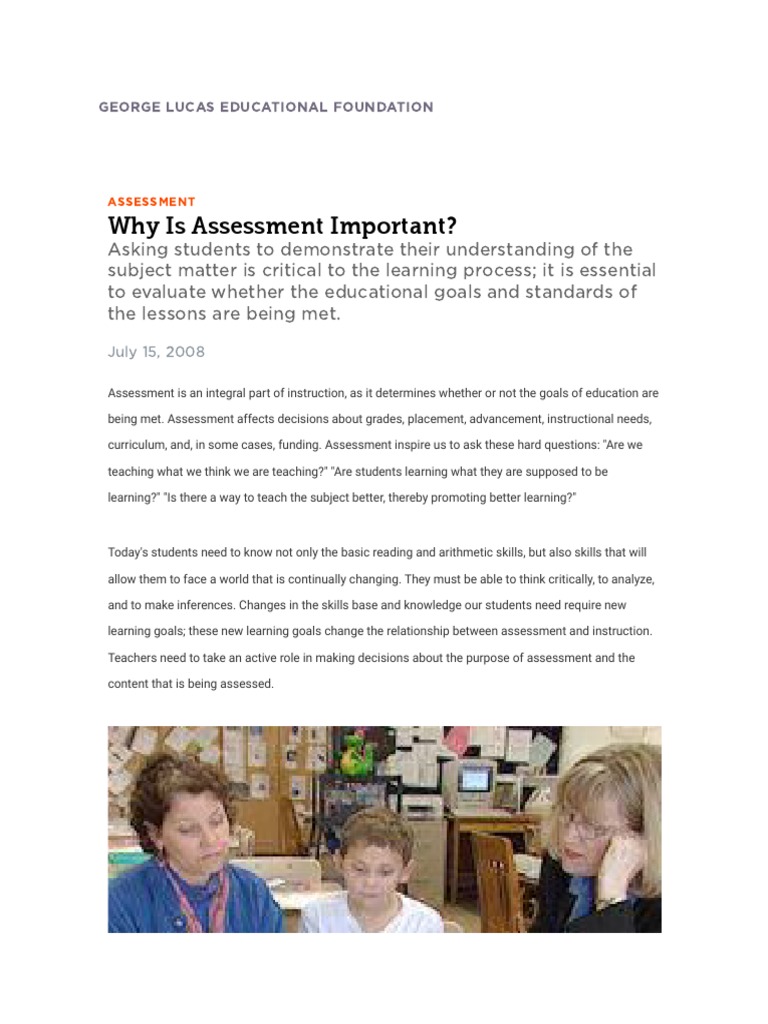 Why is Assessment Important_ _ Edutopia | PDF | Educational Assessment ...