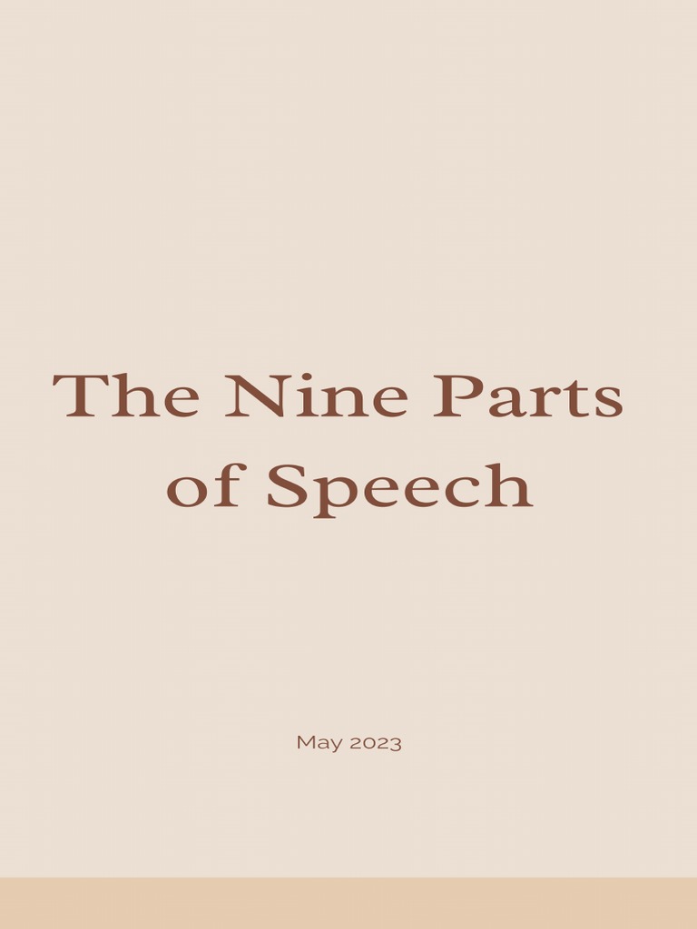 The Nine Parts of Speech | PDF