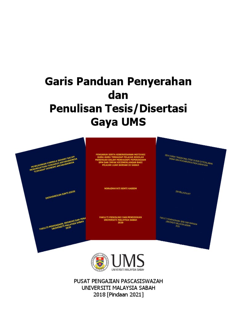 Thesis Writing Guide (Gaya Penulisan UMS 2018) | PDF