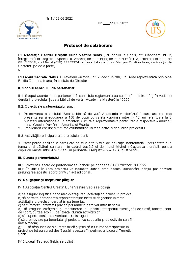 Acord de Colaborare | PDF