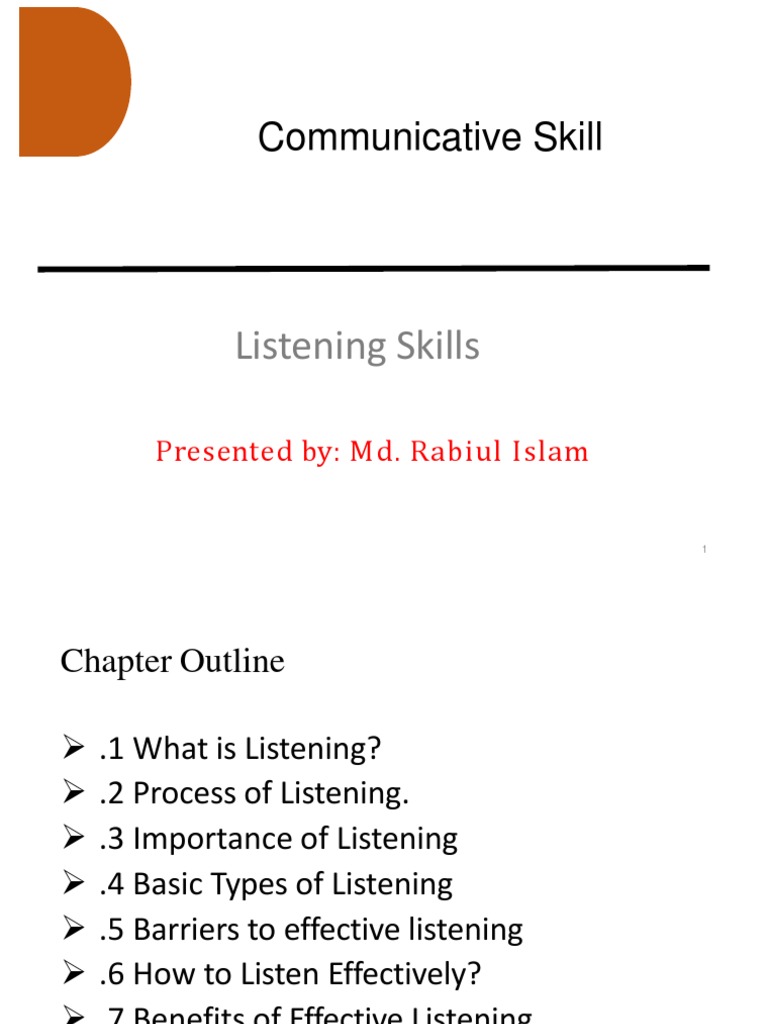 Effective Listening Skills Overview | PDF | Communication | Behavioural ...