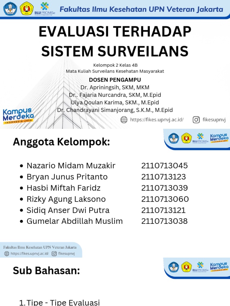 Surveilans Kelompok 2 - Evaluasi Terhadap Sistem Surveilans | PDF ...