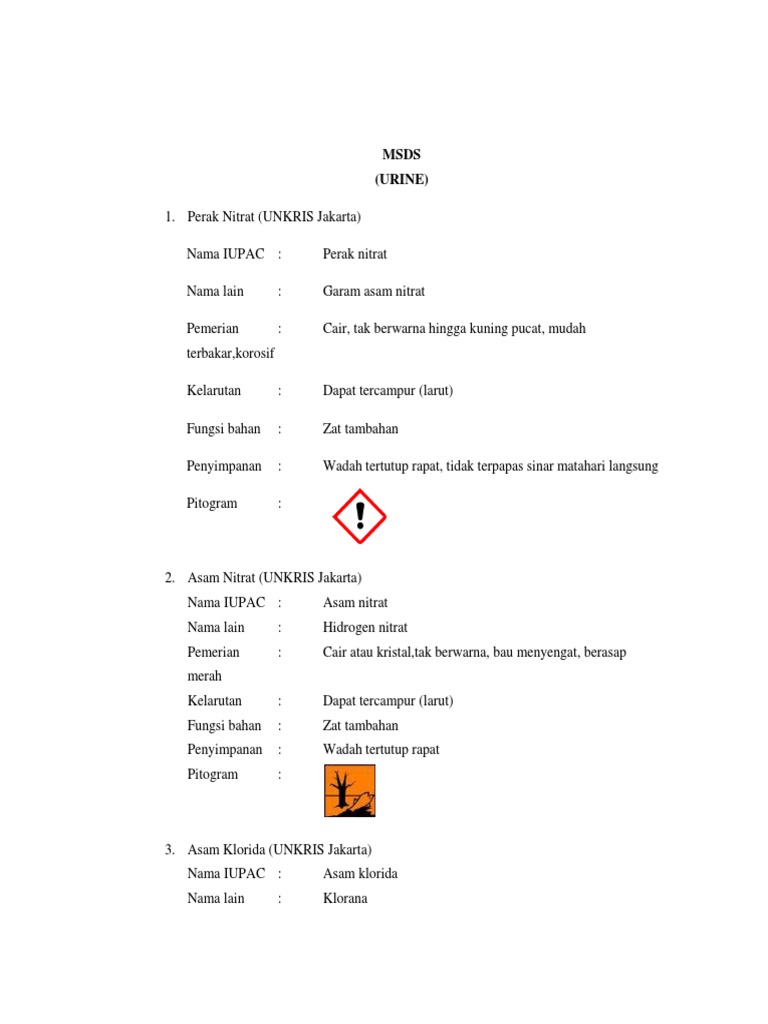 MSDS Unit 4 Urine | PDF