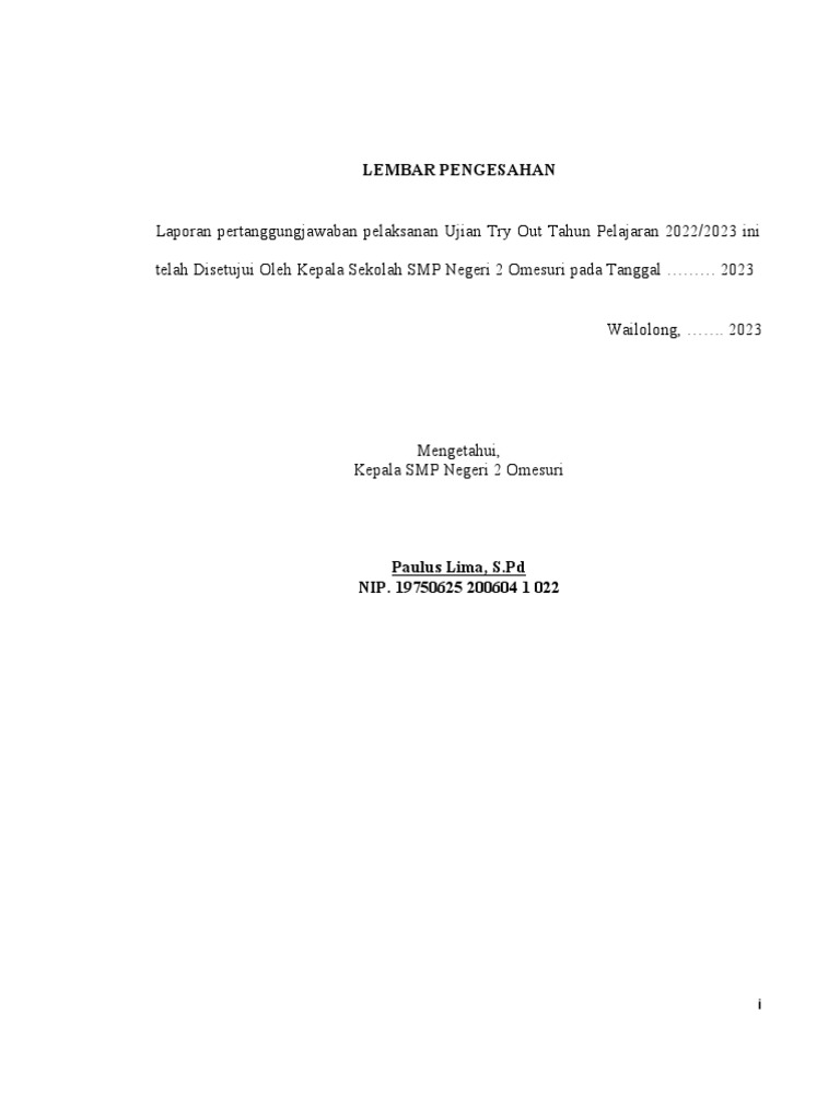 Lembar Pengesahan Laporan Praktikum | PDF