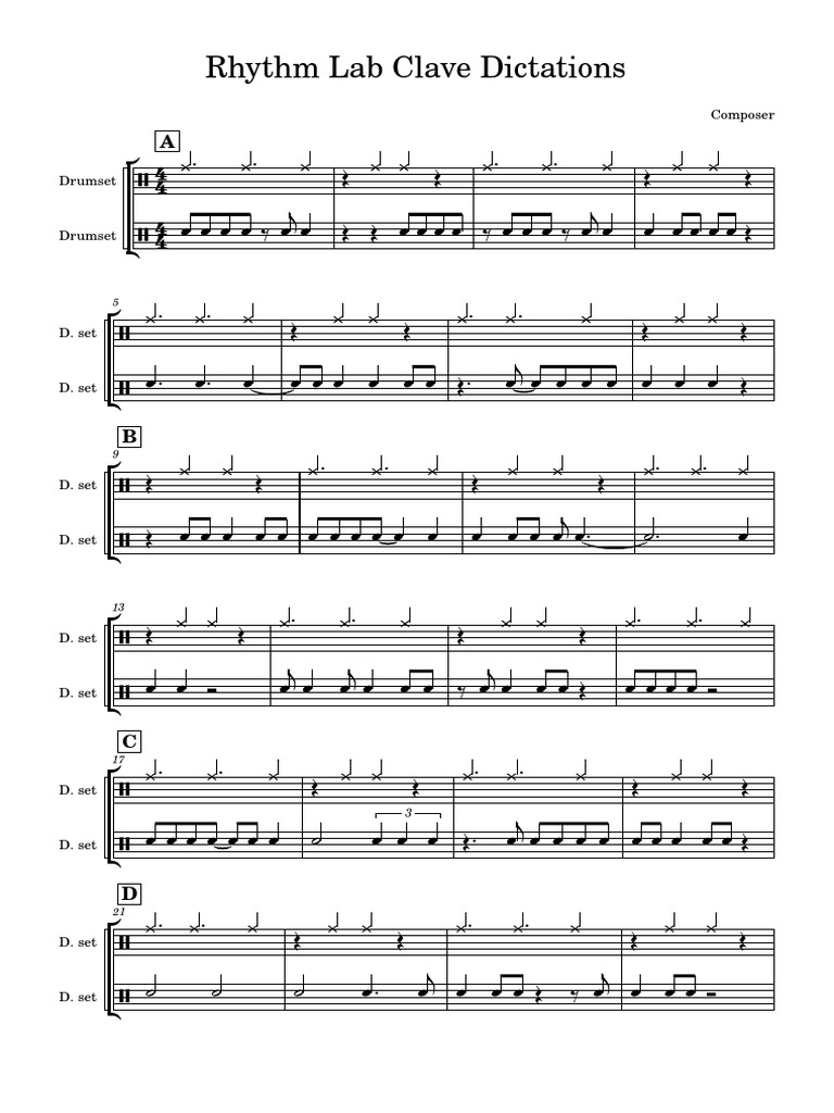 Clave Rhythm Dictation Exercises | PDF | Cuban Music | Latin American Music