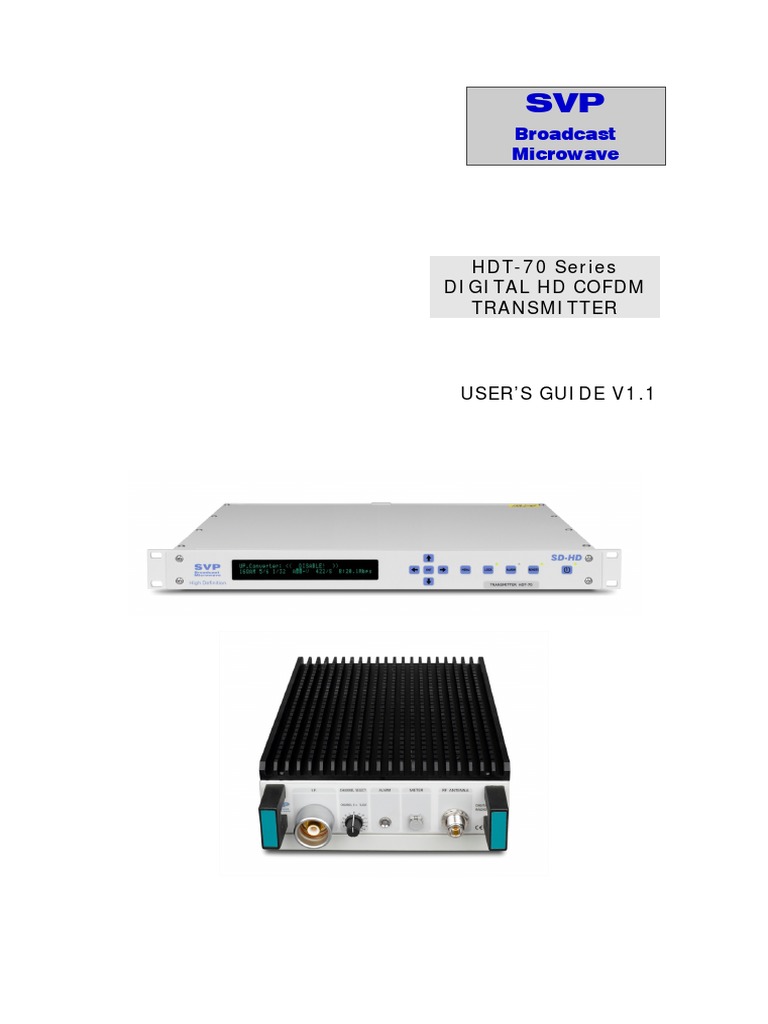 SVP HDT-70 Series DIGITAL HD COFDM TRANSMITTER | PDF | Orthogonal ...