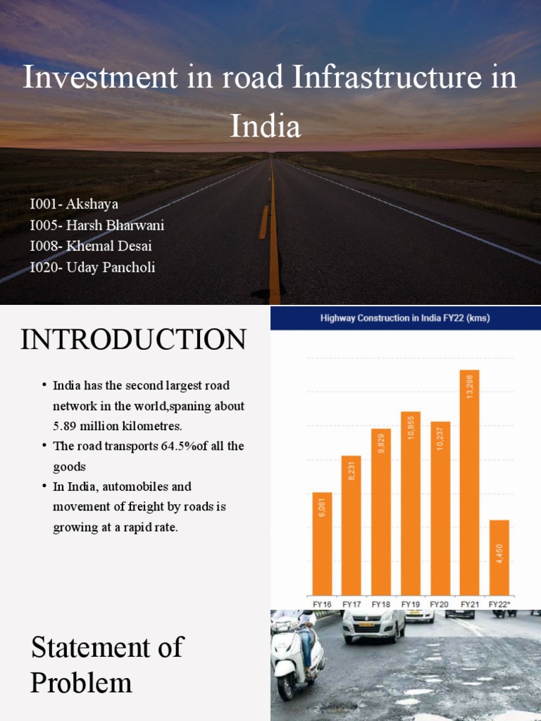 Investment in Road Infrastructure in India: I001-Akshaya I005 - Harsh ...