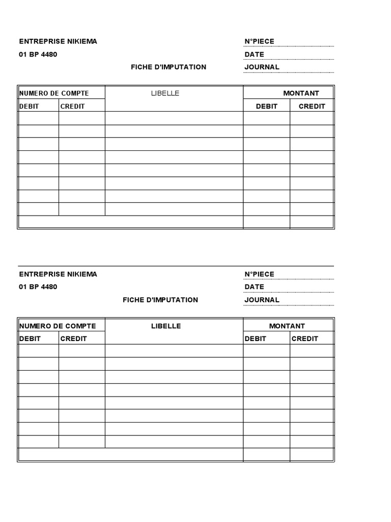 Fiche Imputation | PDF Fiche Imputation | PDF