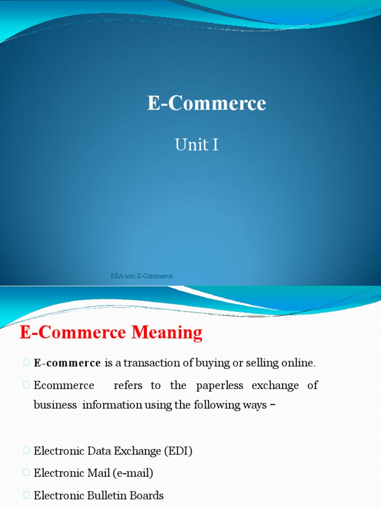Concept of E-Commerce | Download Free PDF | E Commerce | Marketing