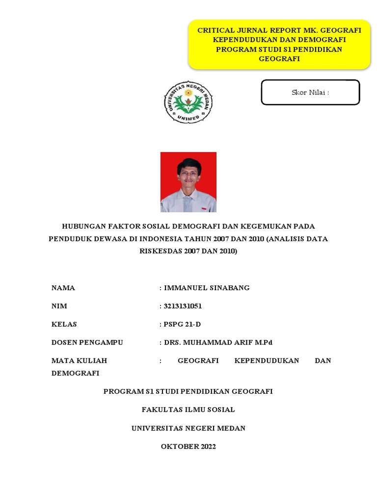 CJR Geokep Dan Demografi Immanuel Sinabang | PDF
